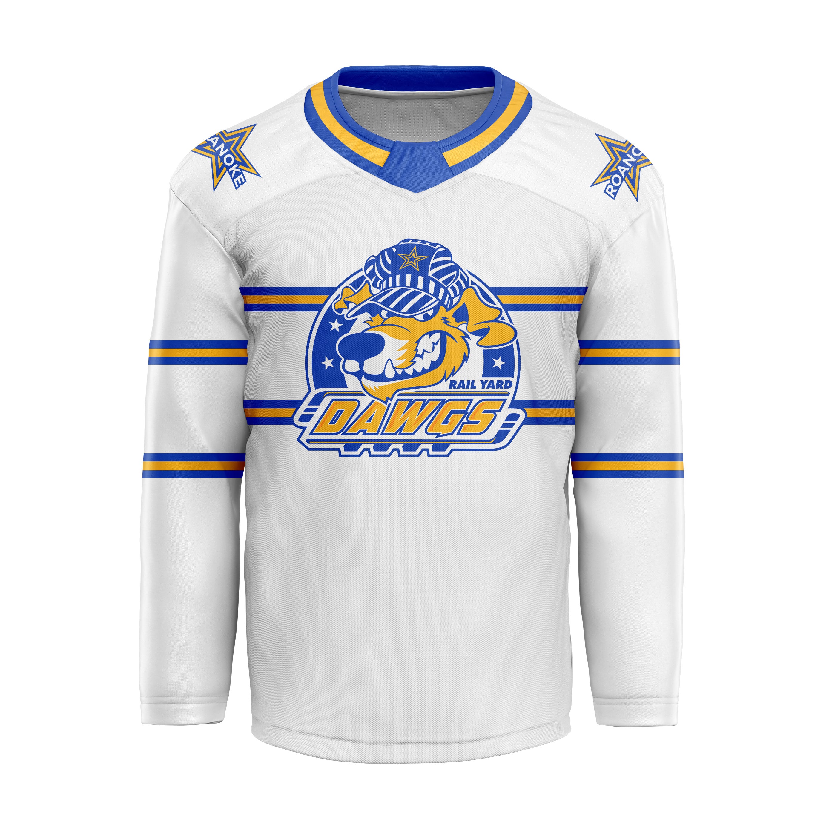Rail Yard Dawgs Away Jersey - White | Roanoke Rail Yard Dawgs Merchandise
